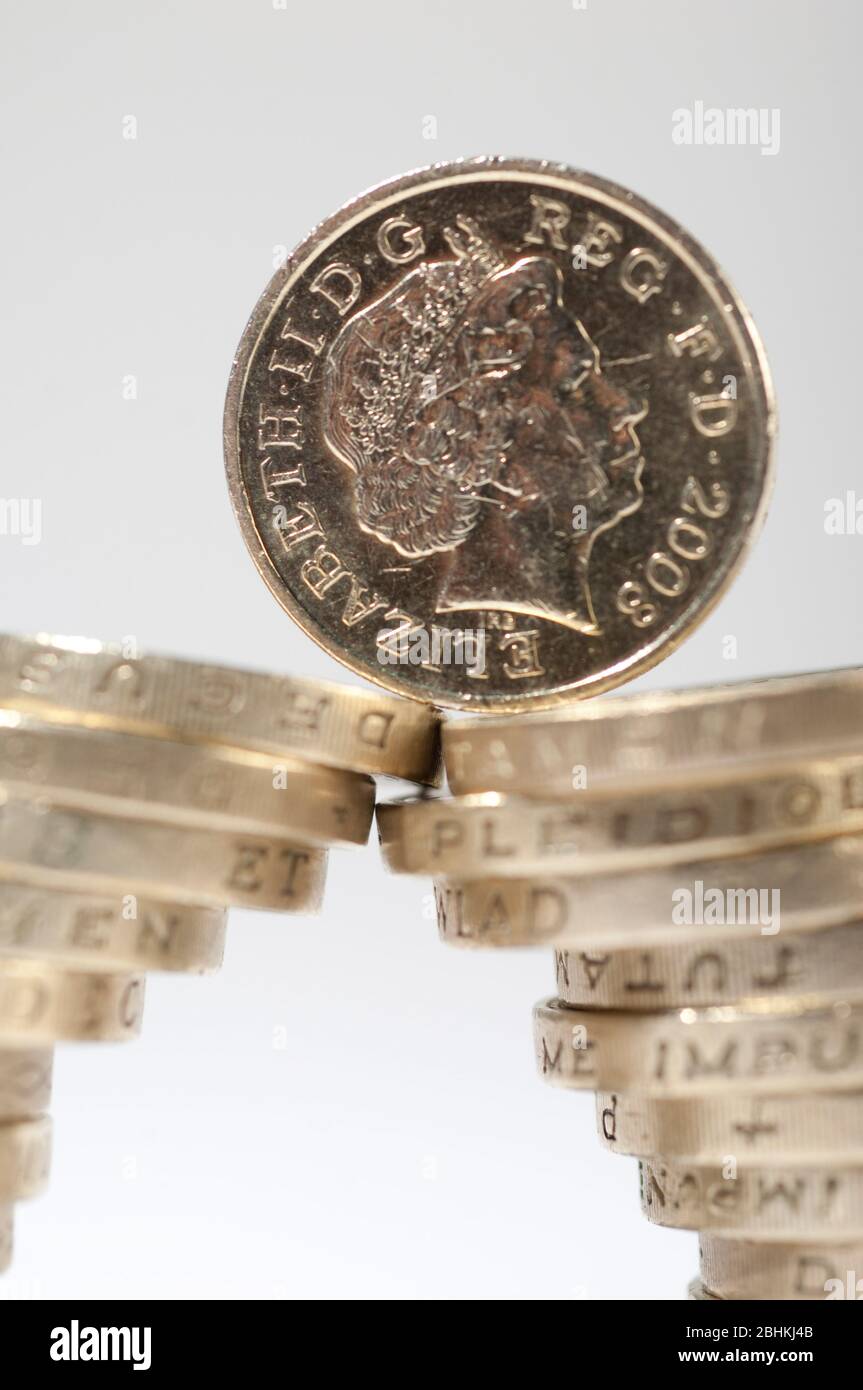 A stack of pound coins Stock Photo - Alamy