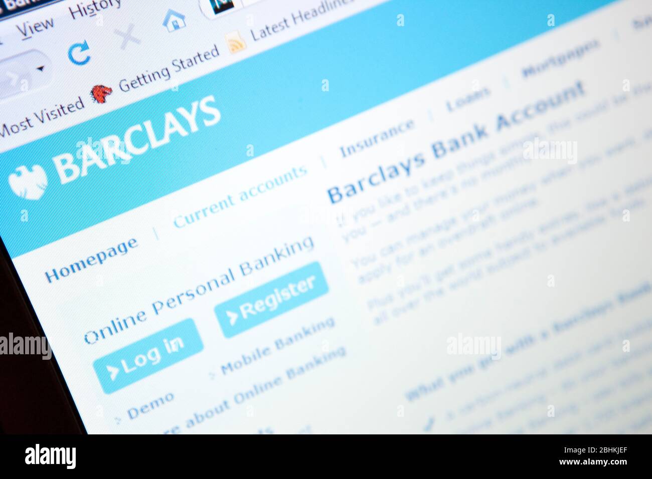 Illustrative image of the Barclays Bank website Stock Photo - Alamy