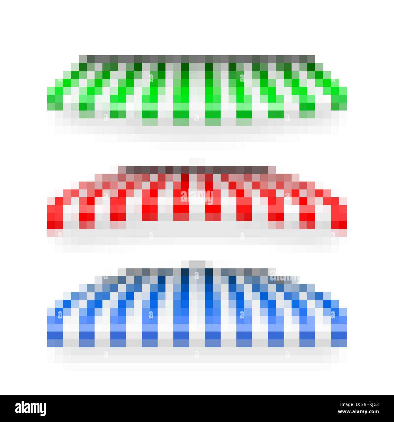 Realistic striped shop sunshade. Store awning. Shop tent isolated set ...