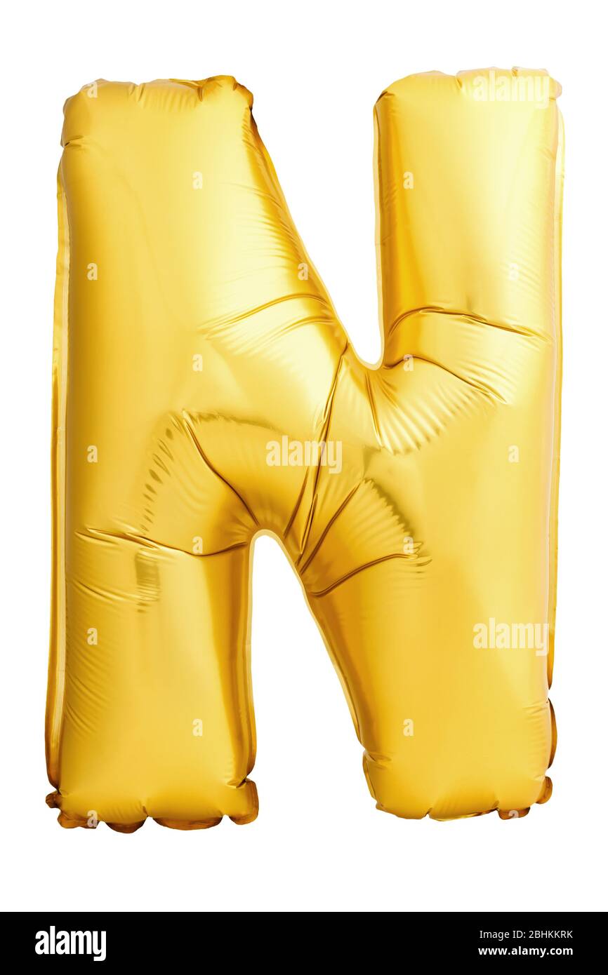 Letter N made of inflatable balloon isolated on white background Stock ...