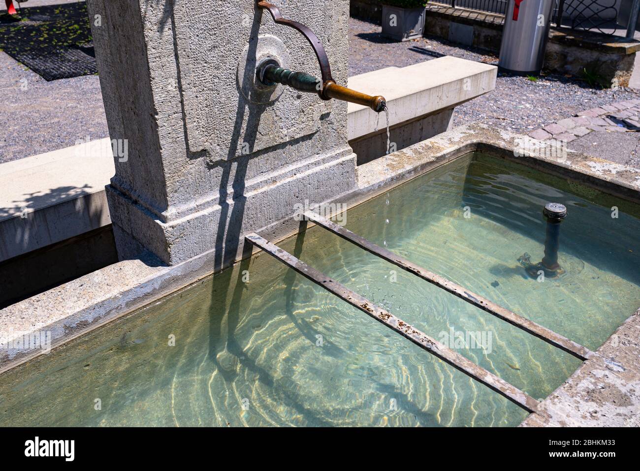 Water flowing from irrigation pipe hi-res stock photography and images ...