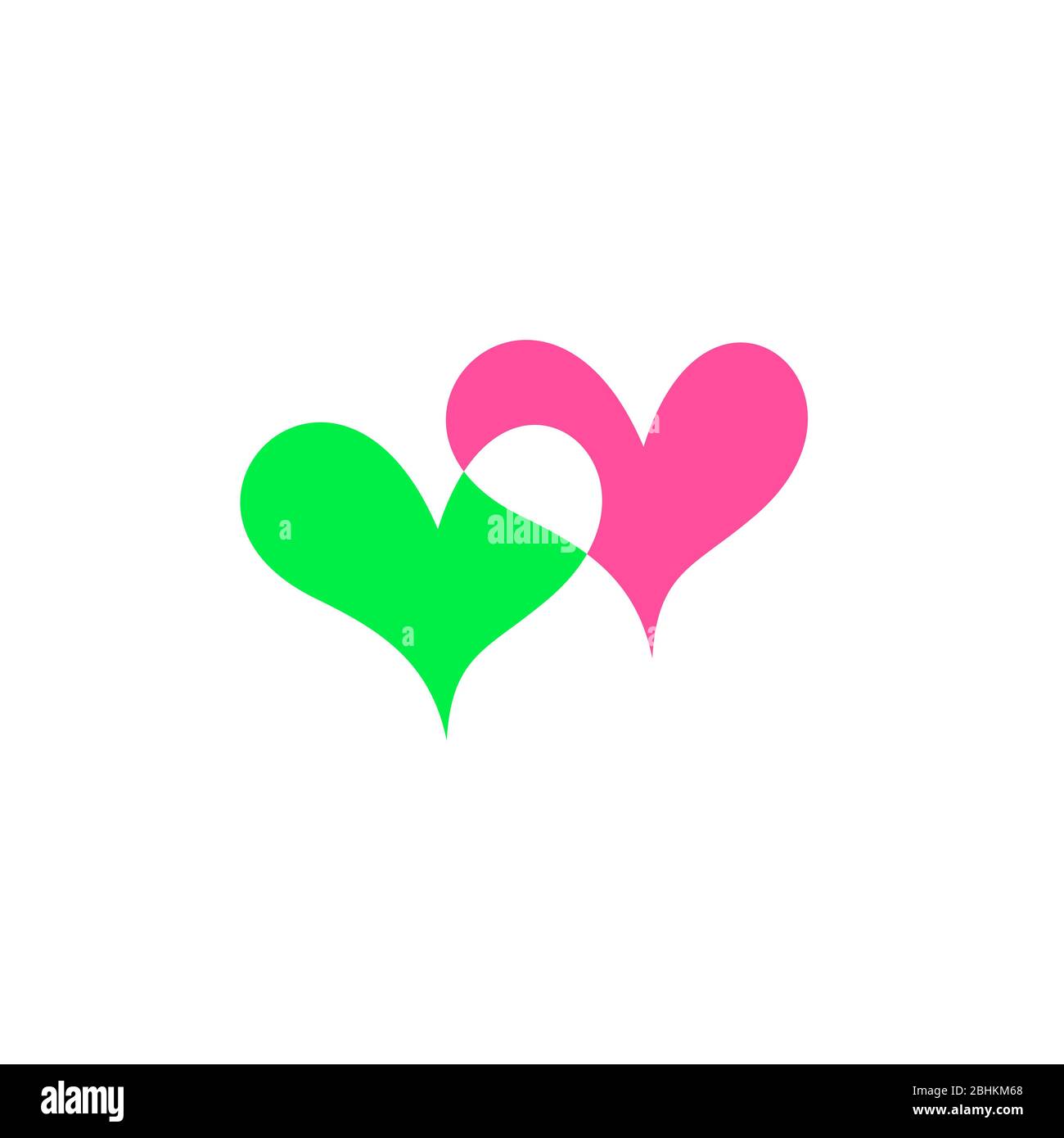 Pink hearts couple on Stock Vector Images - Alamy