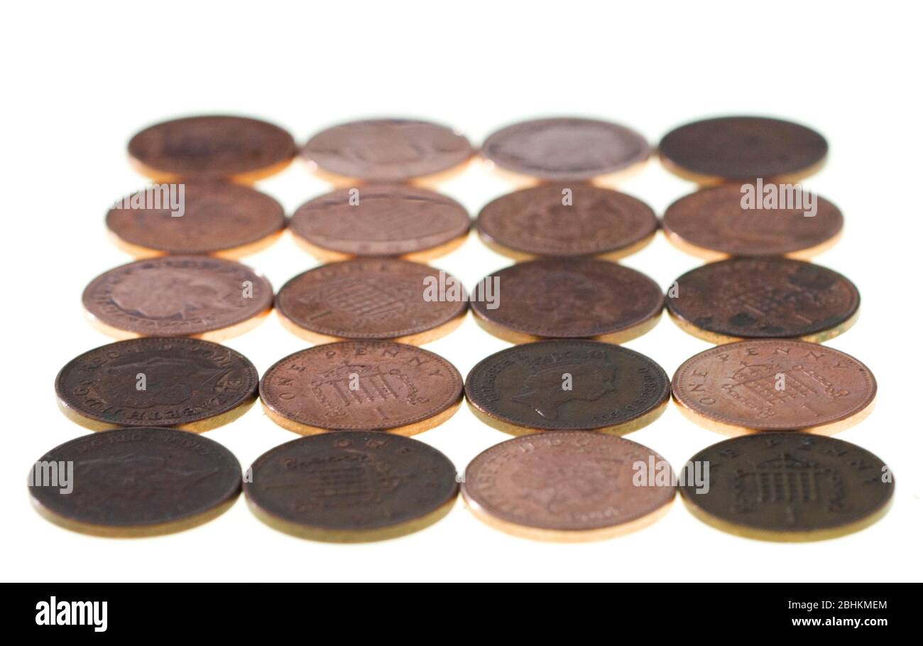 One penny coins Stock Photo - Alamy