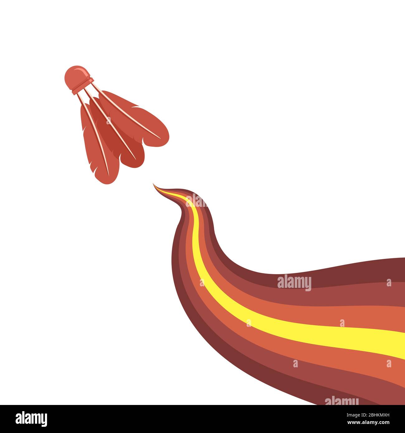 Shuttlecock Icon with Red Feathers Isolated on White Background Stock ...