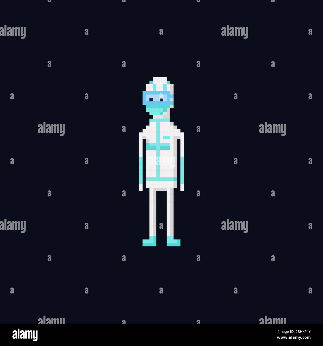 Pixel art vector illustration - white medical coronavirus protective ...