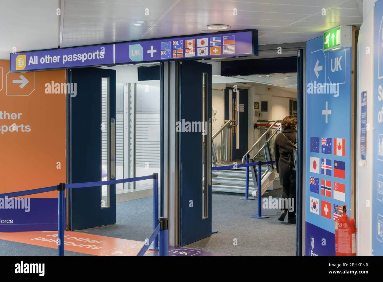 Manchester UK Border Force airport passport control entrance ...