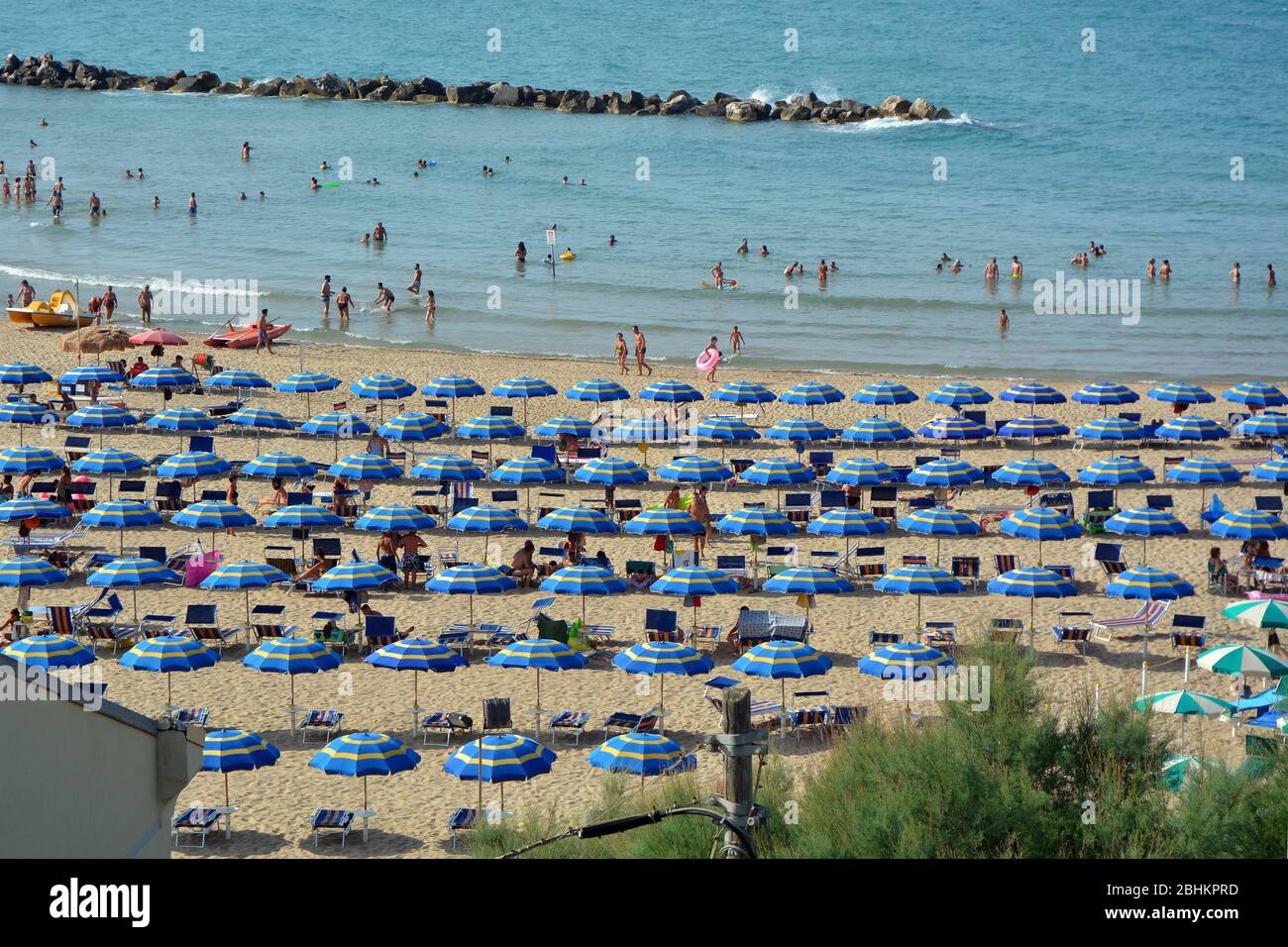 Termoli, Molise, Italy -08/07/2019- The sand beach of Sant' Antonio ...