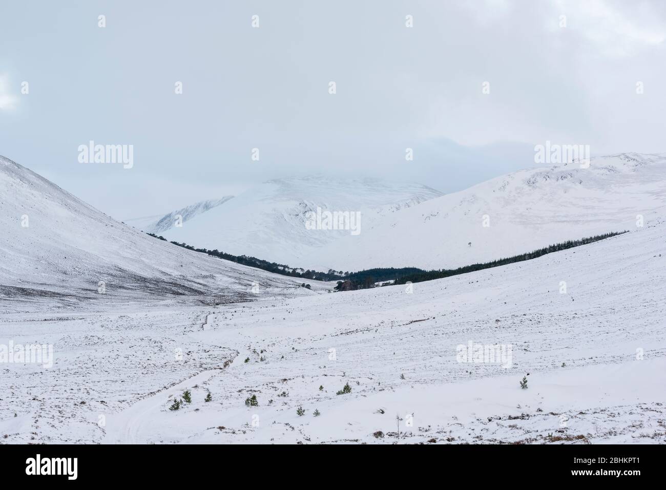 A Winter View in the Cairngorms National Park Looking Northwest Up Glen ...