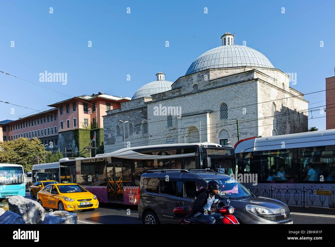 ISTANBUL, TURKEY - JULY 26, 2019: Typical Building and street in Laleli ...