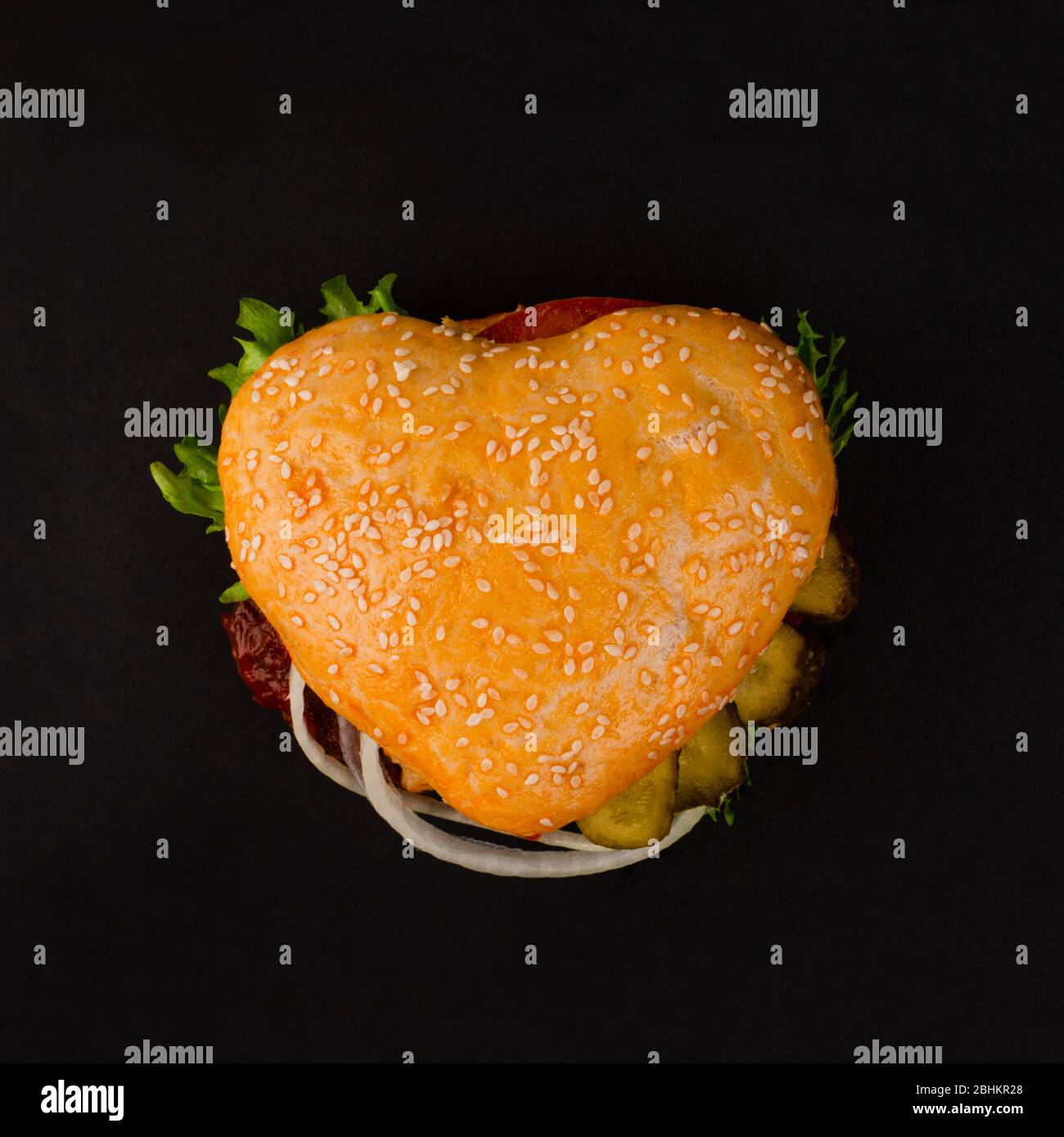 Heart shape burger cheeseburger hamburger, love burger fast food ...