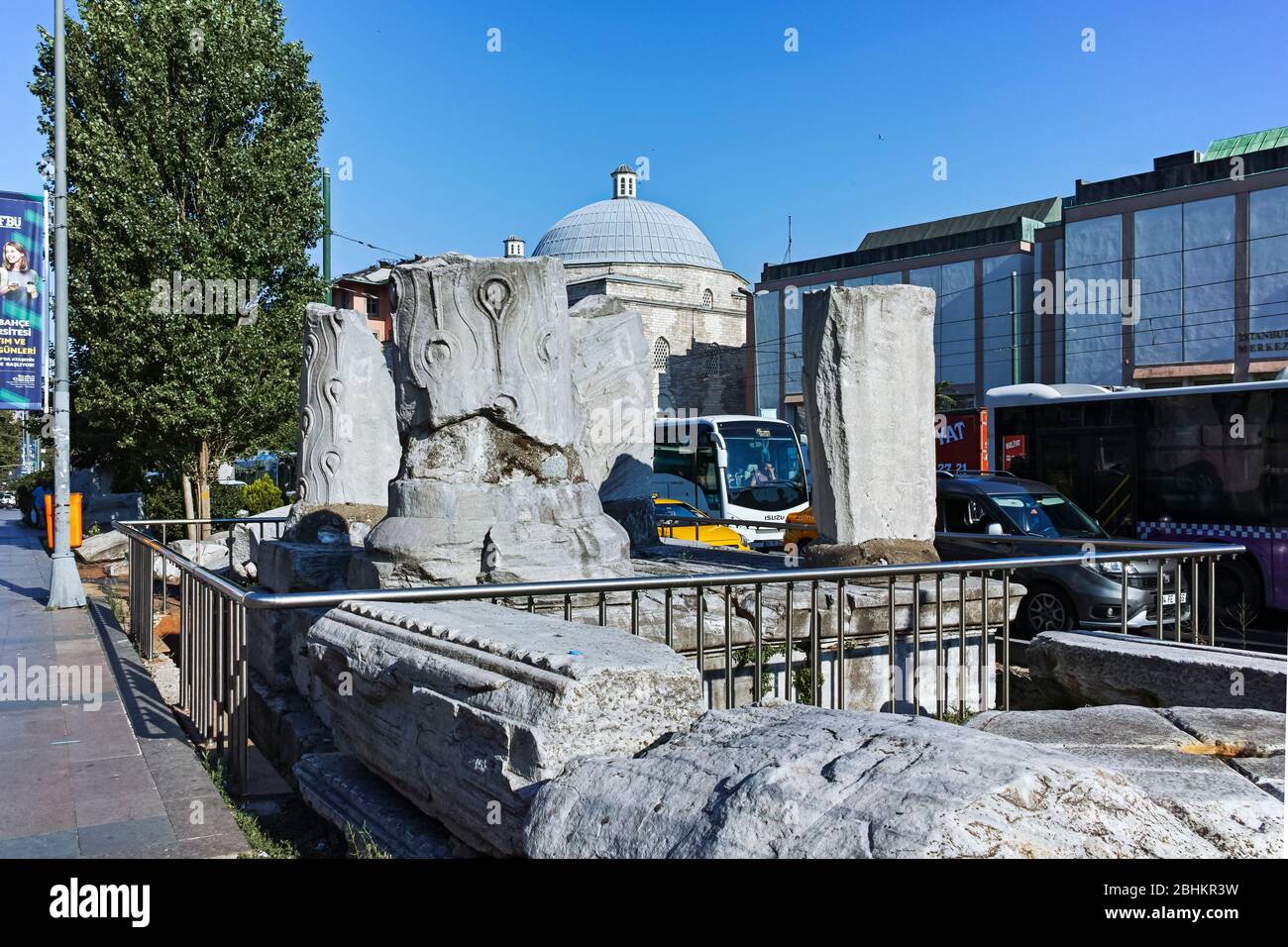 ISTANBUL, TURKEY - JULY 26, 2019: Ruins of columns at Ancient Forum of ...