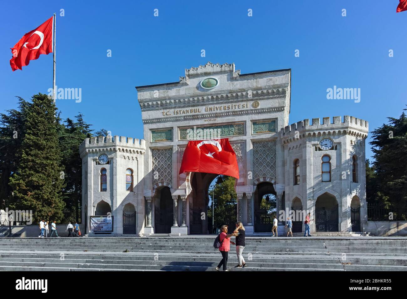 ISTANBUL, TURKEY - JULY 26, 2019: Main entrance gate of Istanbul ...