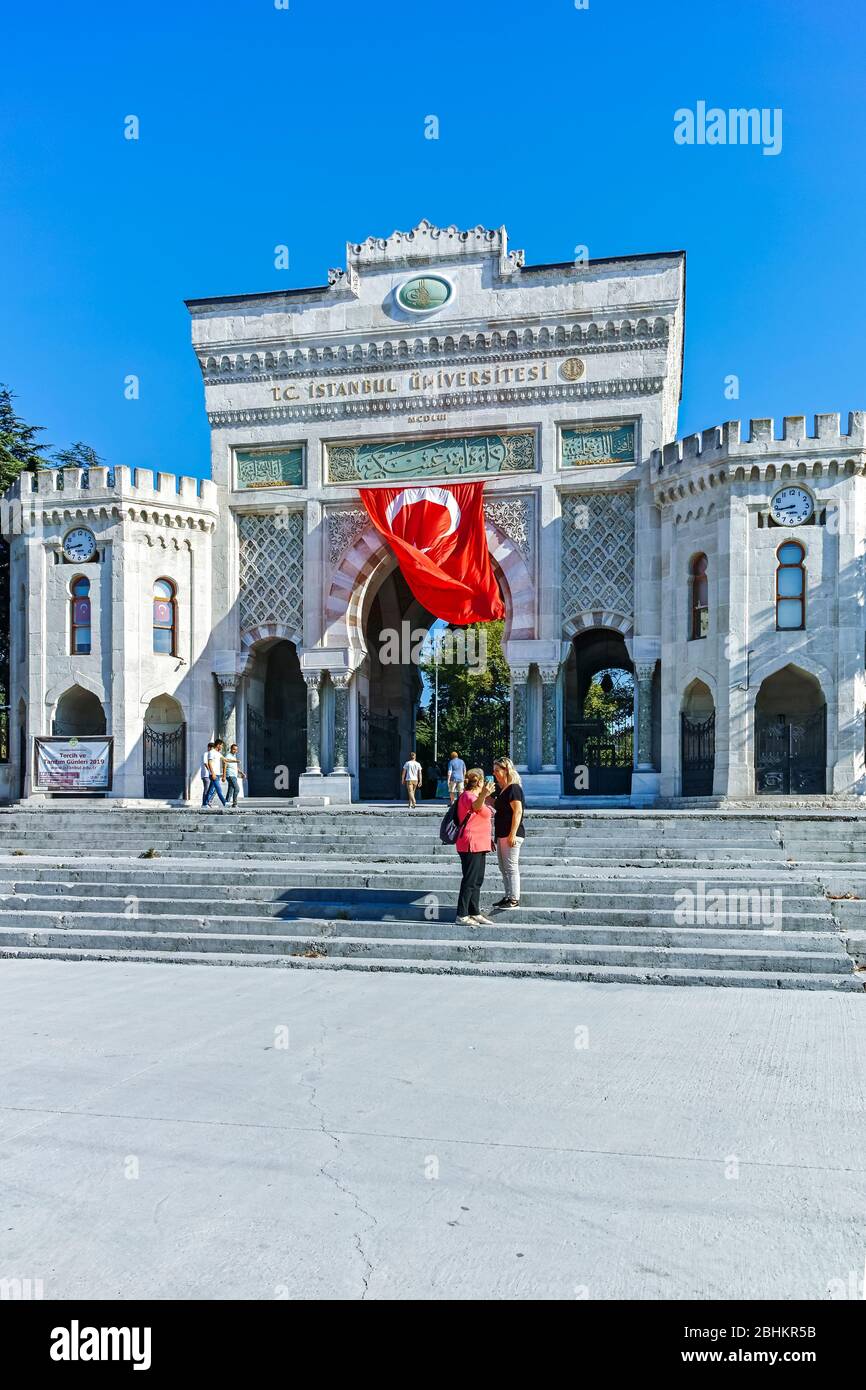 ISTANBUL, TURKEY - JULY 26, 2019: Main entrance gate of Istanbul ...