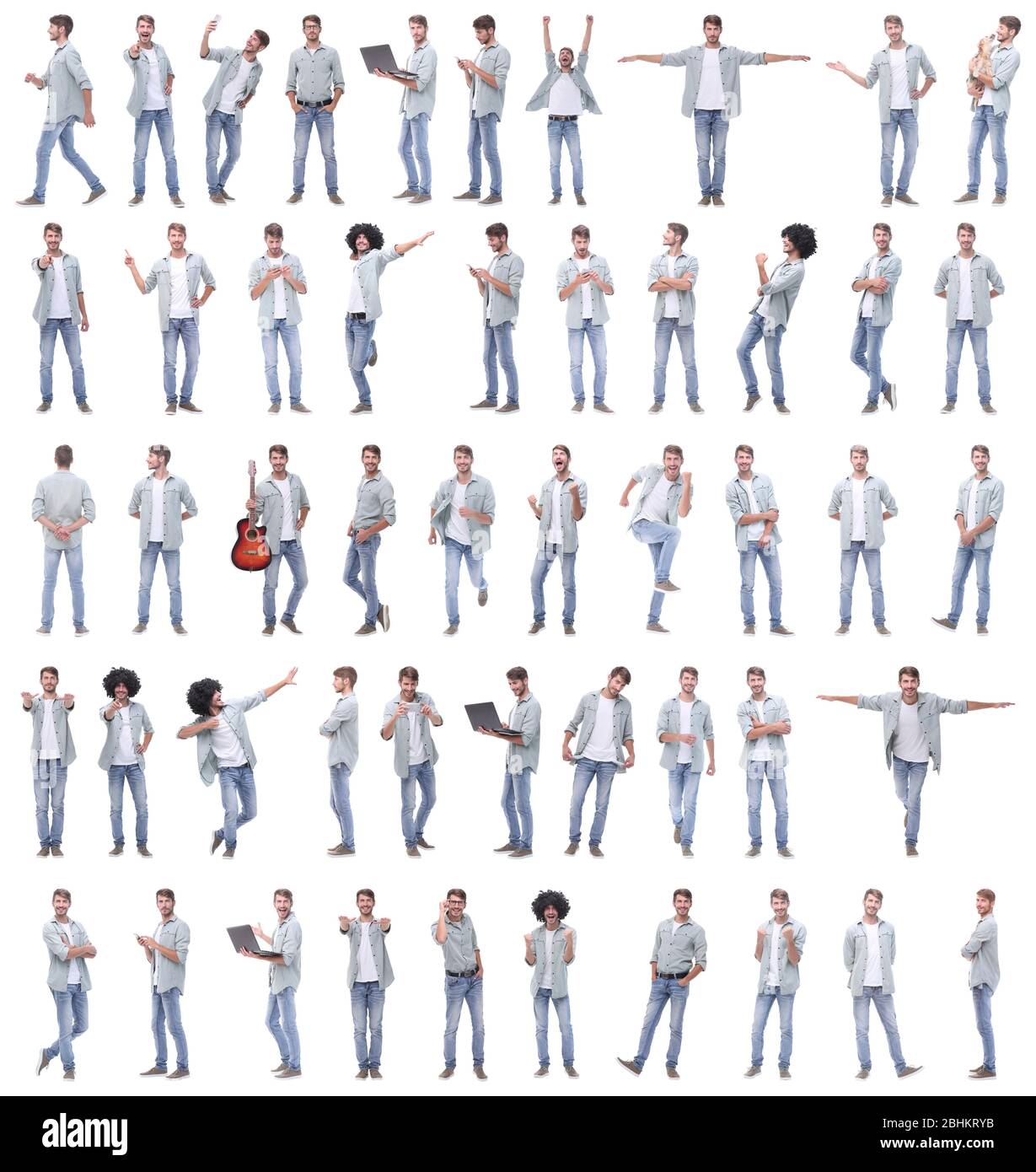 collage of photos of modern stylish guy Stock Photo - Alamy