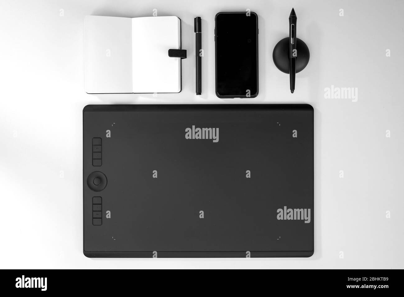 Creative desk top Black and White Stock Photos & Images - Alamy