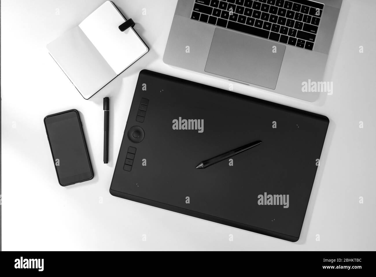 Creative desk top Black and White Stock Photos & Images - Alamy