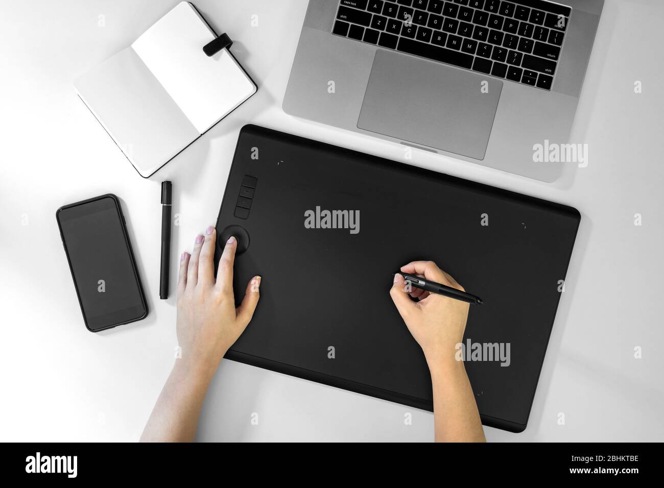 Illustrator drawing work desk hi-res stock photography and images - Alamy