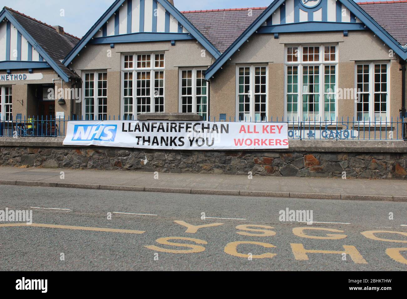 Support tributes to the NHS key workers in wales Stock Photo - Alamy