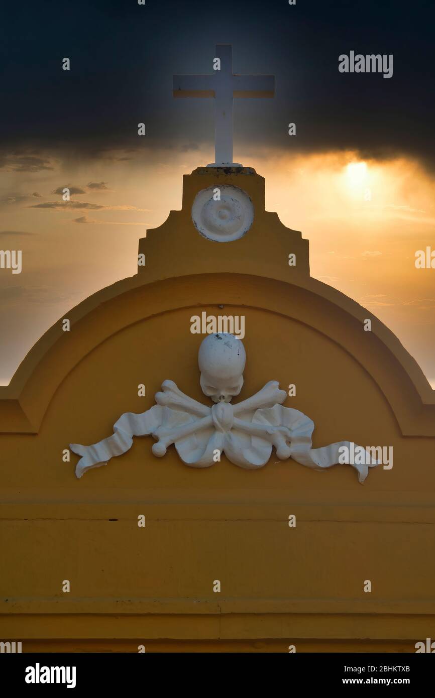 Detail of the facade of a Christian cemetery Stock Photo - Alamy