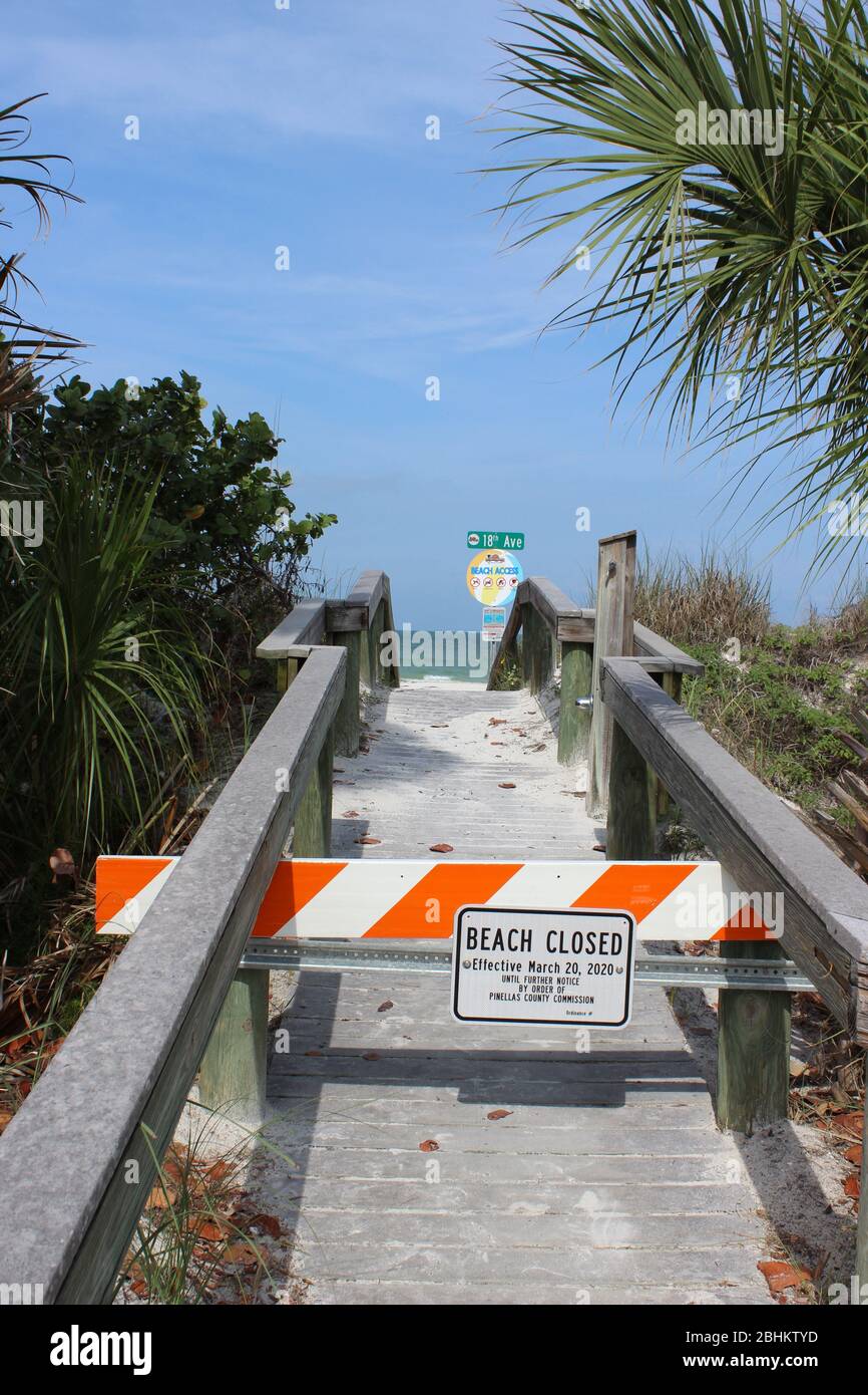 Barricade blocking access to Pass-a-Grille (St. Pete Beach) closed due ...