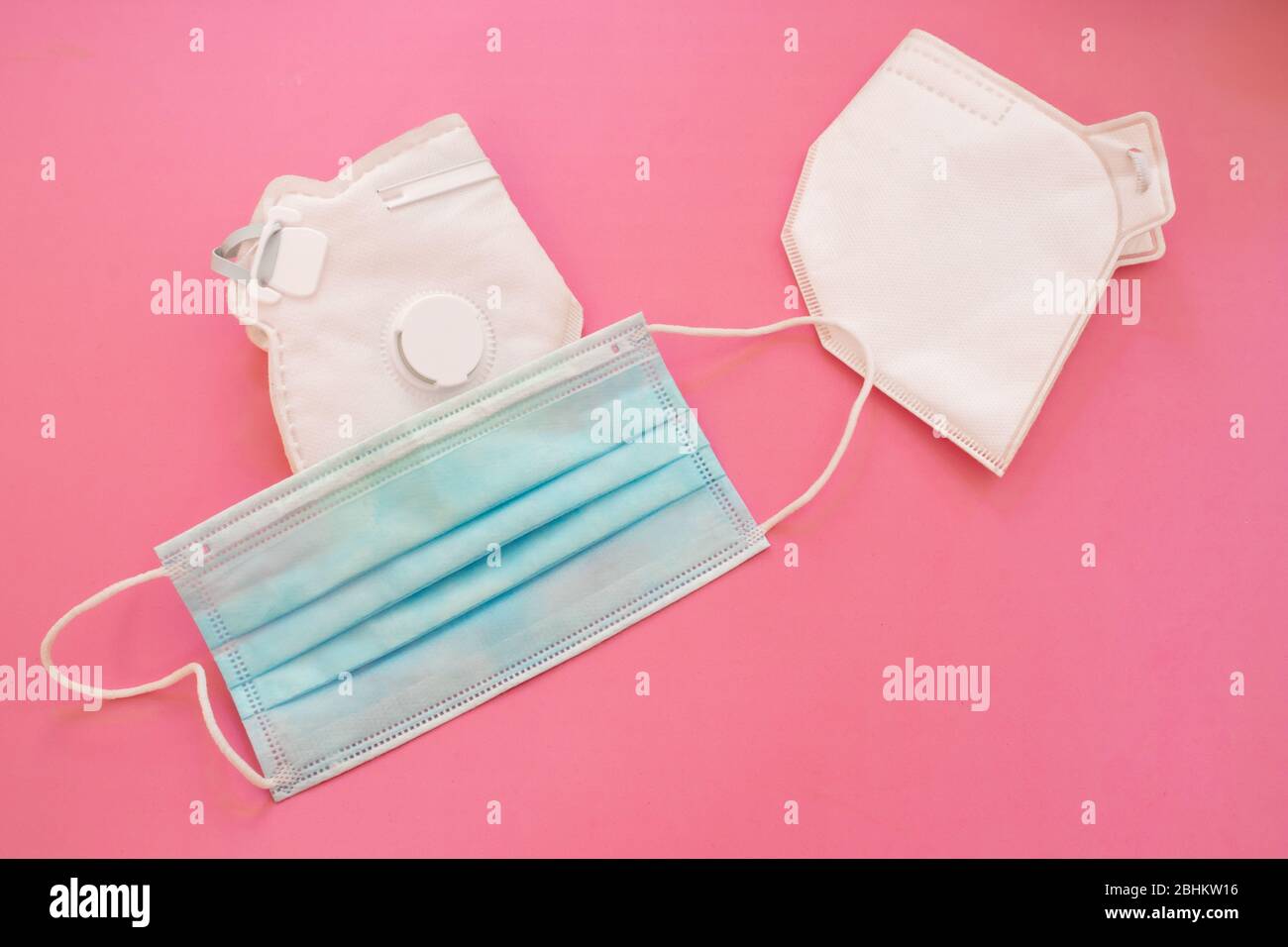 Surgical mask with rubber ear straps. Typical 3-ply surgical mask ...