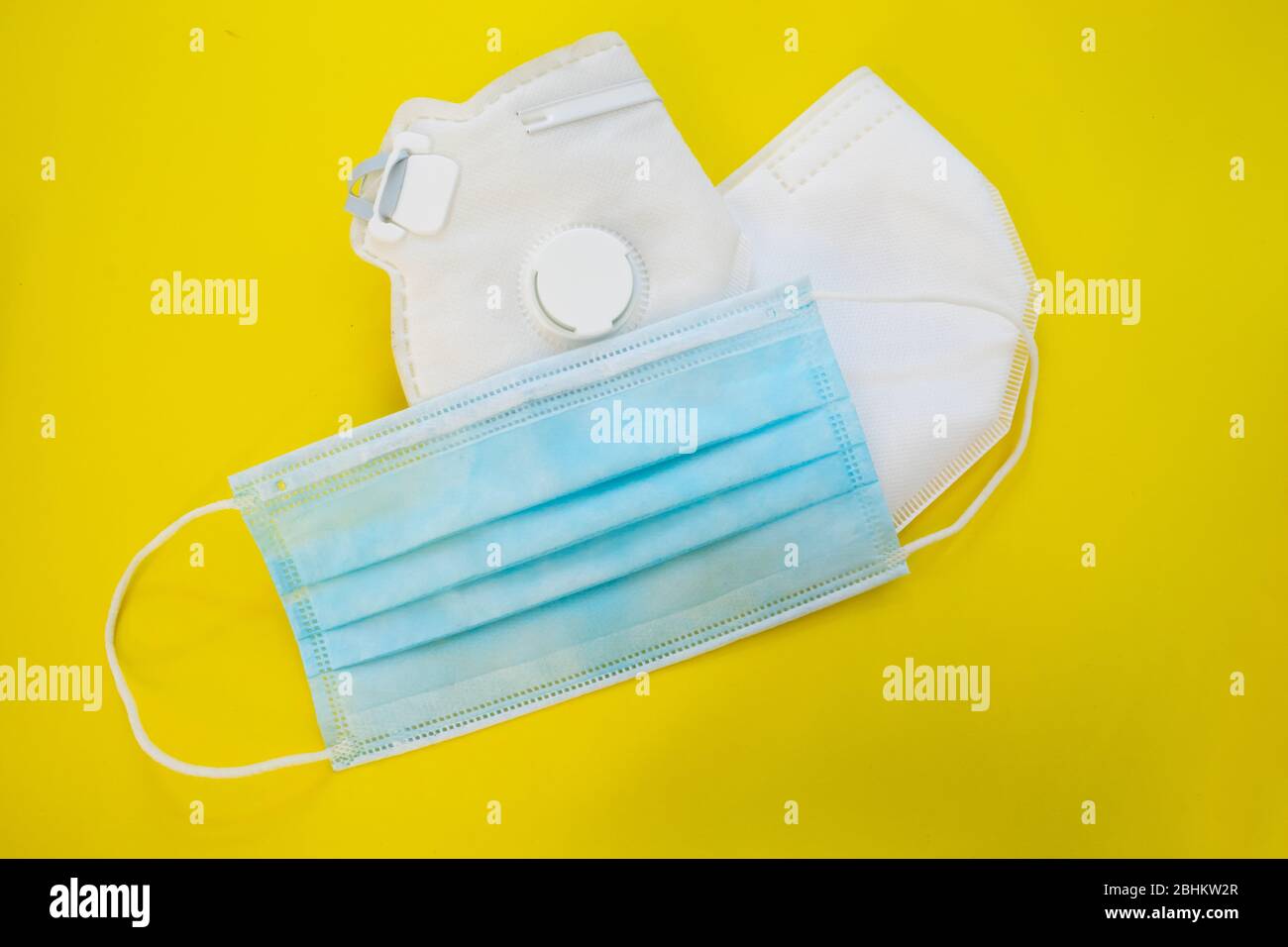 Surgical mask with rubber ear straps. Typical 3-ply surgical mask ...