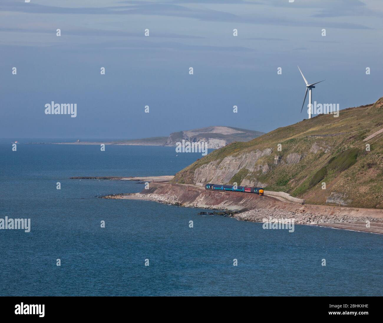 Direct rail Services class 37 with a Northern rail train running along ...