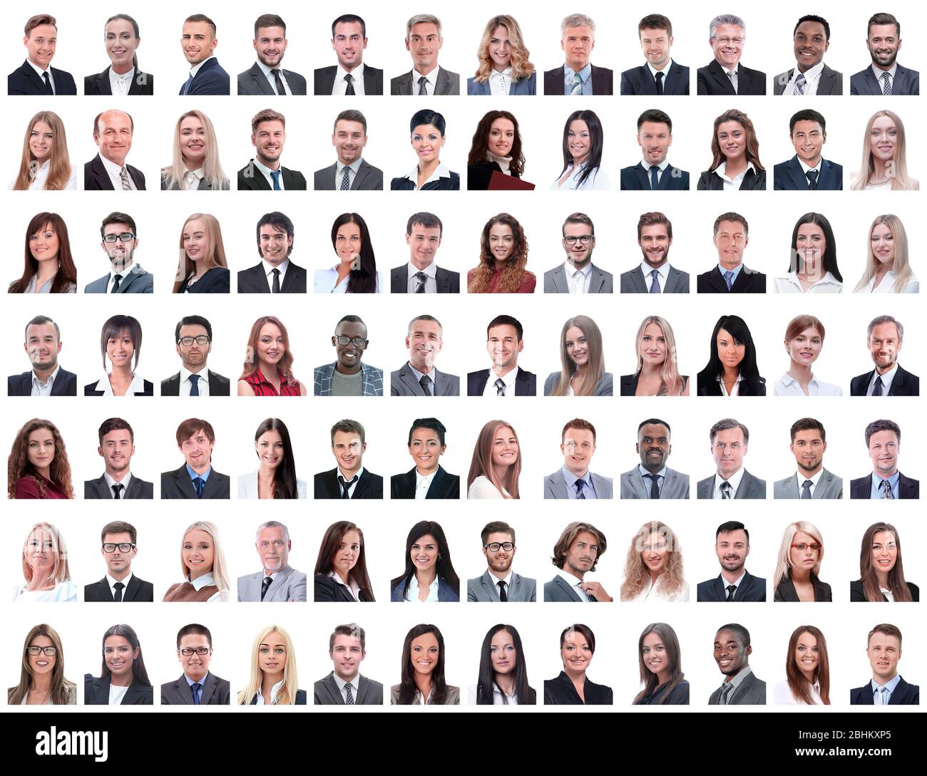 portraits of successful employees isolated on a white Stock Photo - Alamy