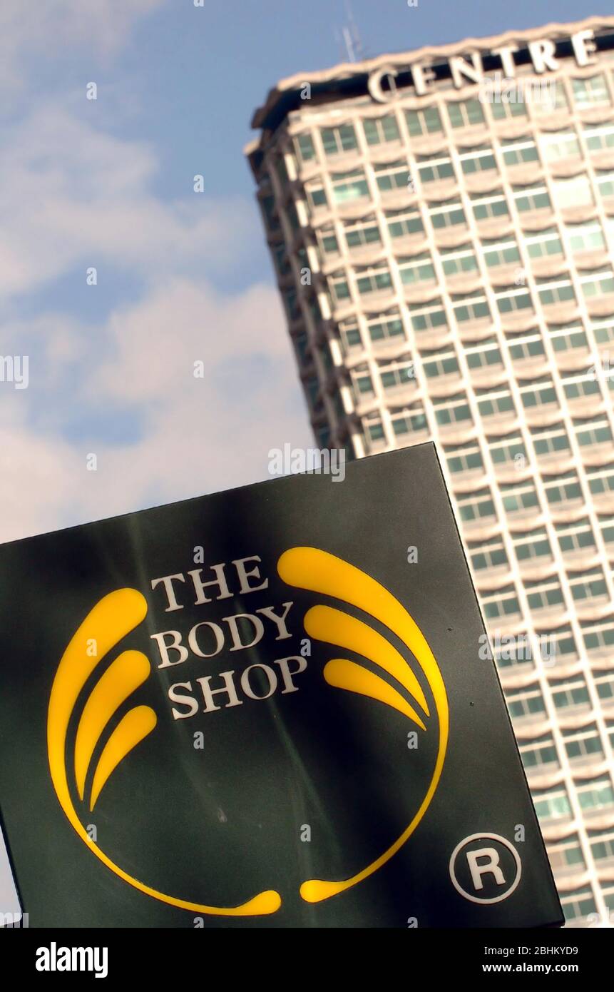 The store sign at a Body Shop branch new the Centre Point building in ...