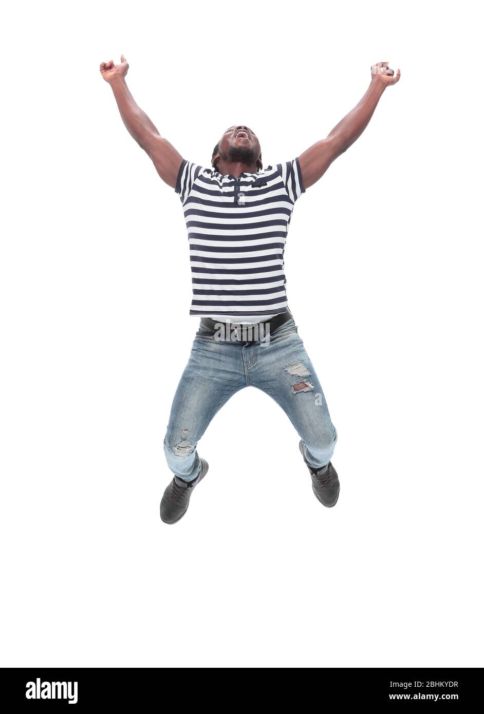 very happy guy in casual clothes . isolated on white Stock Photo - Alamy