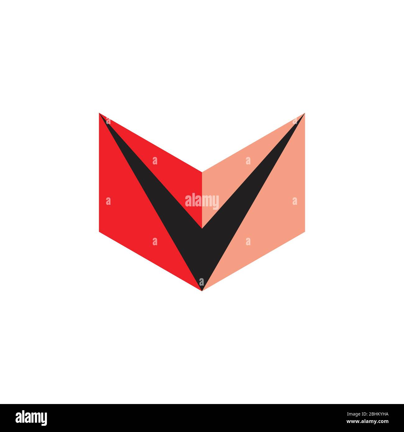 letter v book shape modern education logo vector Stock Vector Image ...