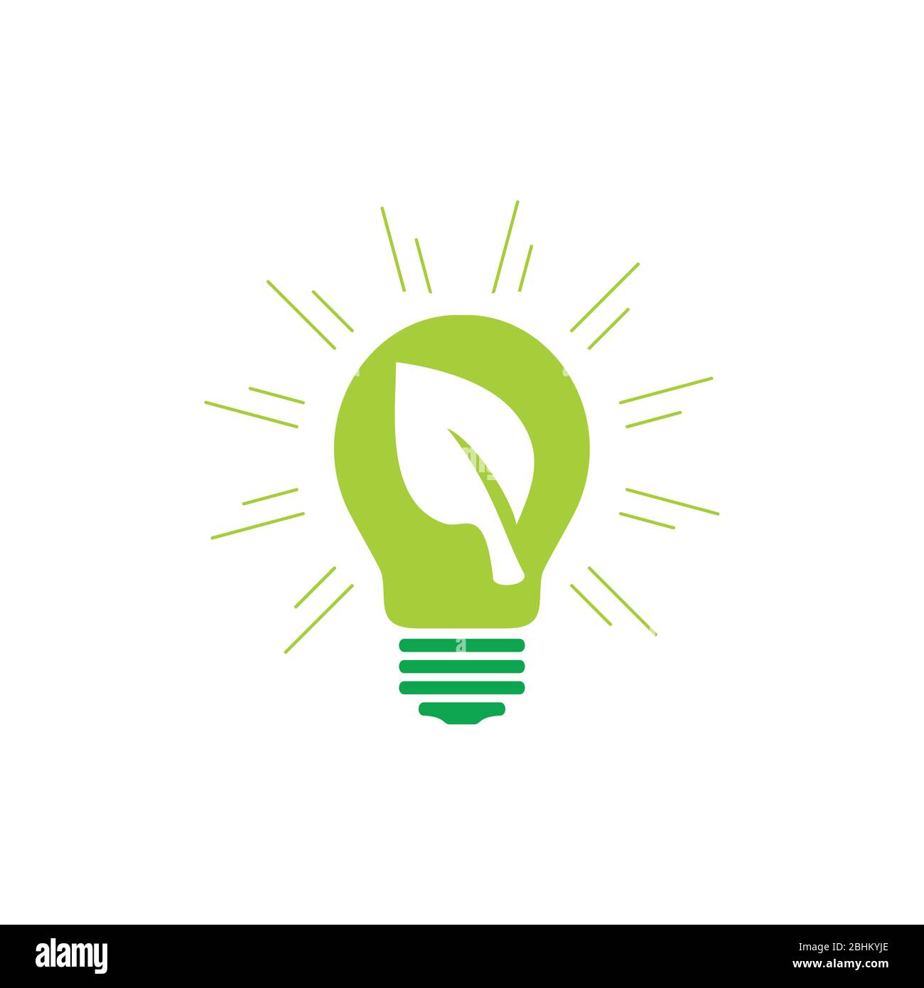 green leaf light bulb shine decoration vector Stock Vector Image & Art ...