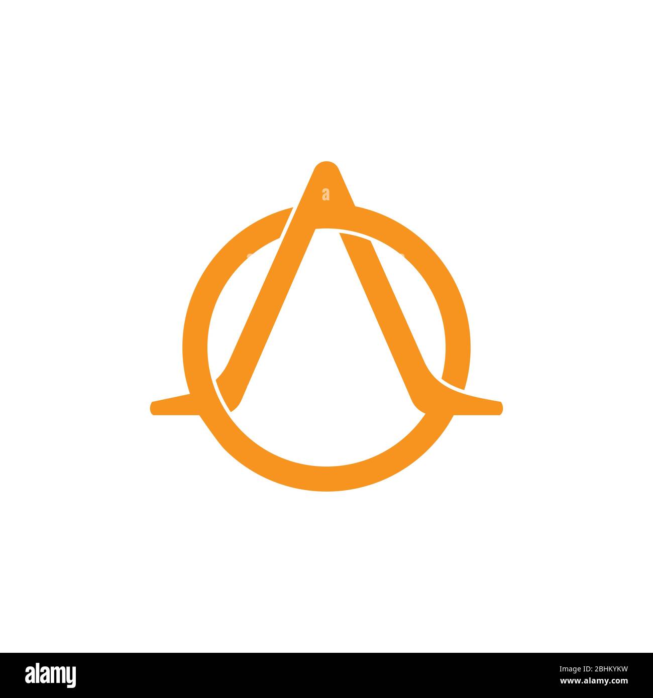 linked arrow circle overlapping logo vector Stock Vector Image & Art ...