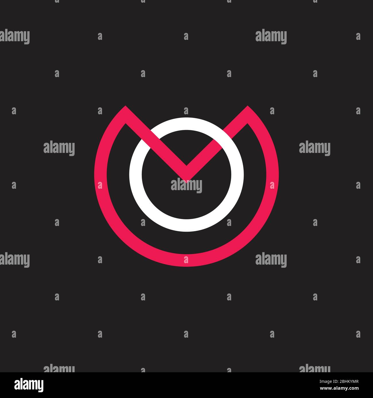 letter om circle linked geometric line logo vector Stock Vector Image ...