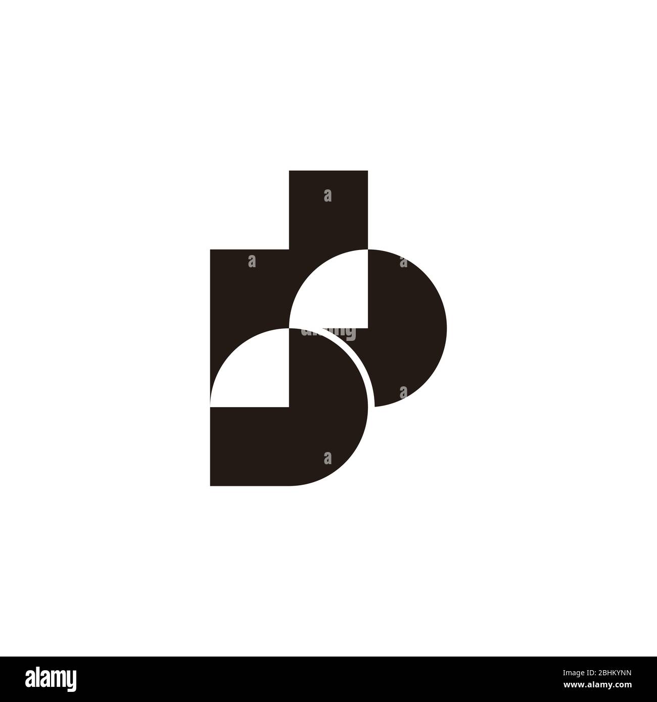 letter bb simple geometric circle chart abstract logo vector Stock ...
