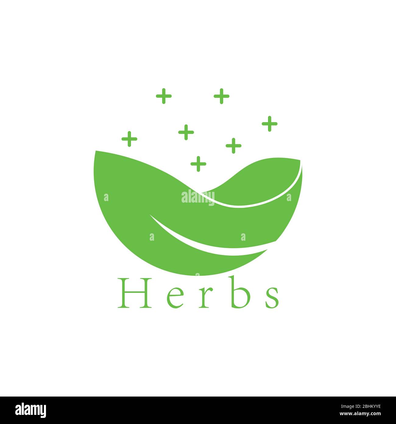 herbs leaf ionic logo vector Stock Vector Image & Art - Alamy