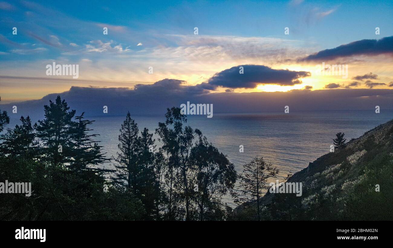 An iconic view of the pacific ocean from highway California Stock Photo ...