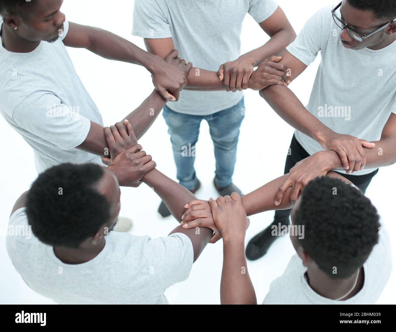group of diverse guys standing in a circle . isolated on white Stock ...