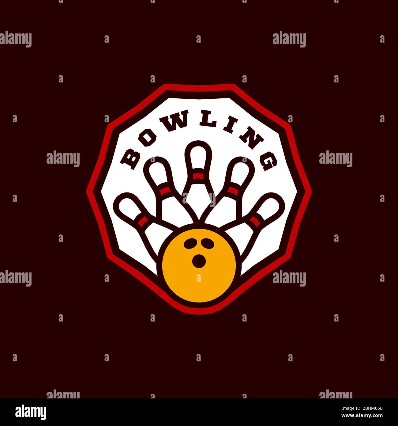 Bowling vector logo. Modern professional Typography sport retro style ...