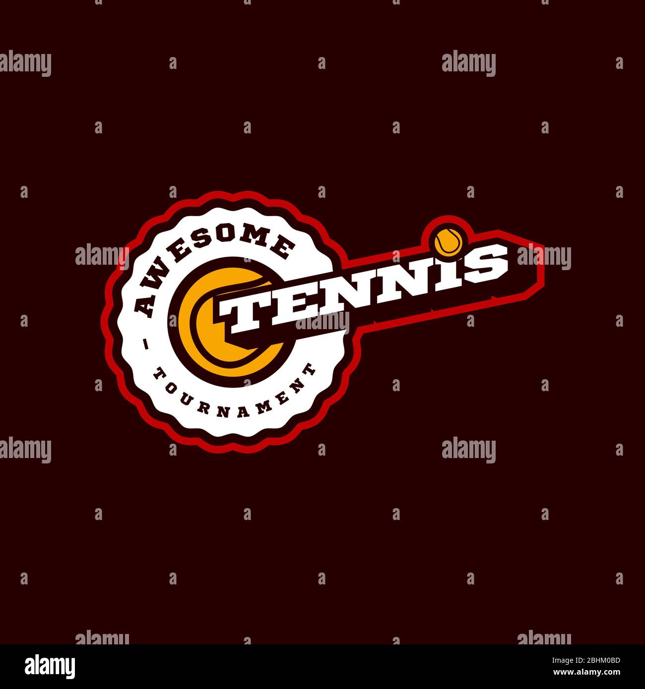 Tennis vector modern professional sport typography logotype in retro ...