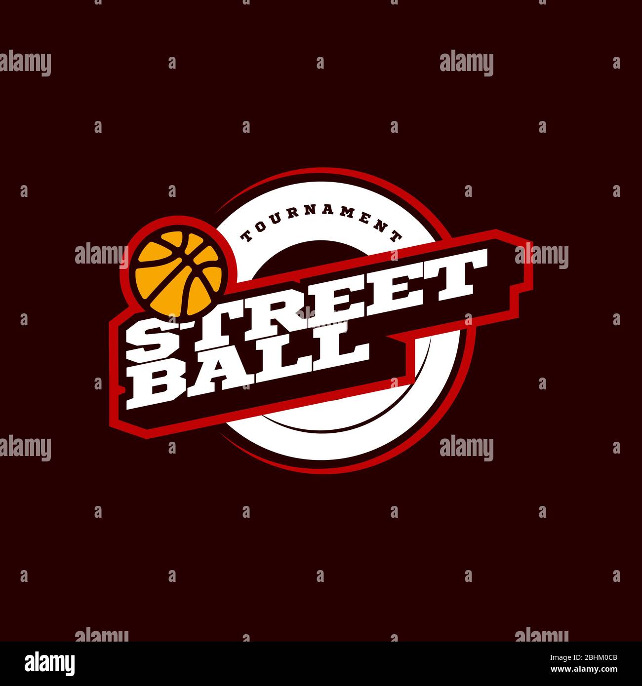 Streetball modern professional sport Typography logotype in retro style ...