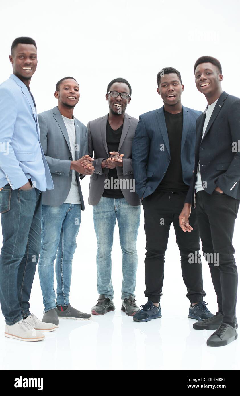 group of happy young business people standing together Stock Photo - Alamy