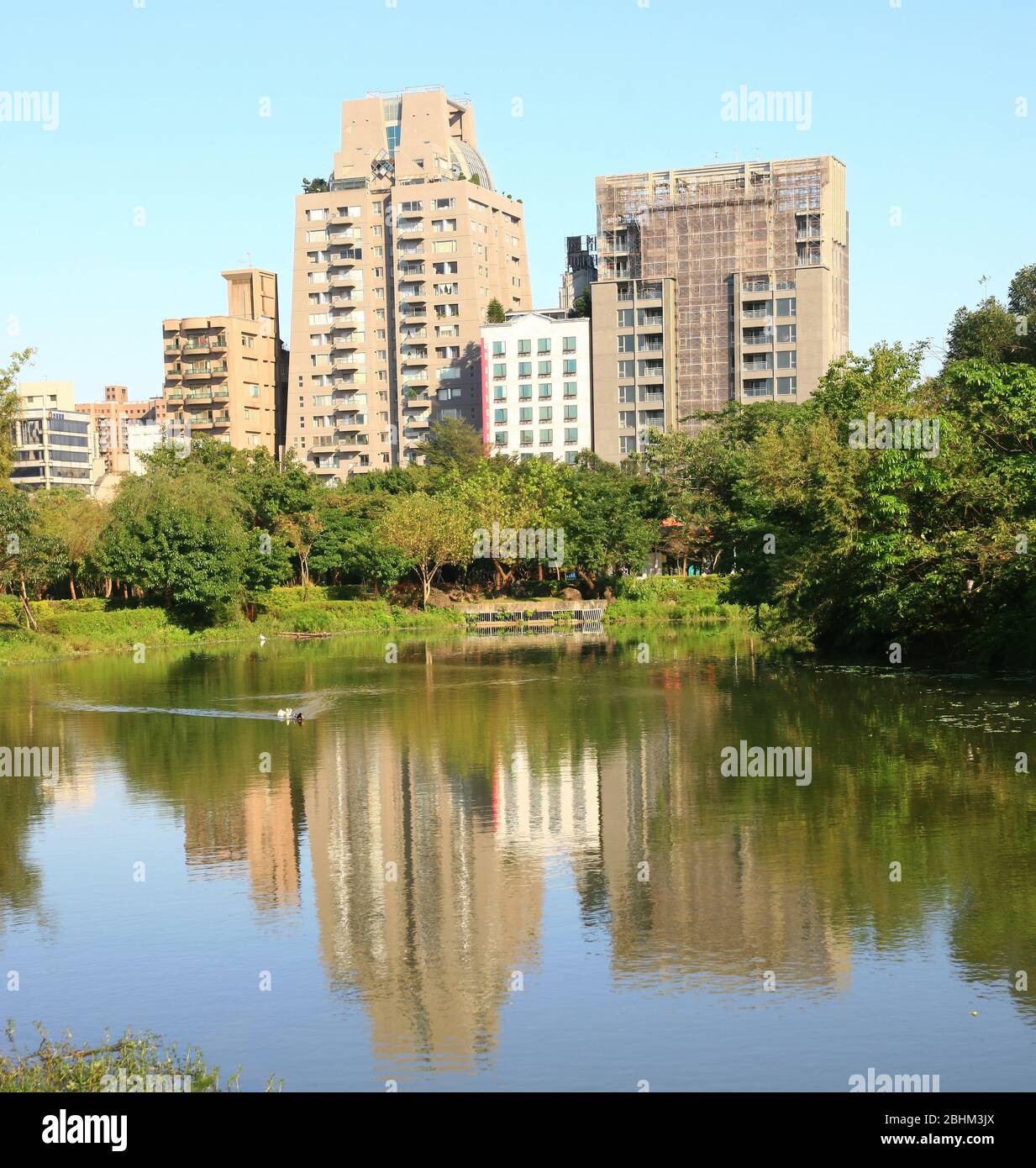 Building and reflection at Daan District at Taipei, Taiwan Stock Photo ...