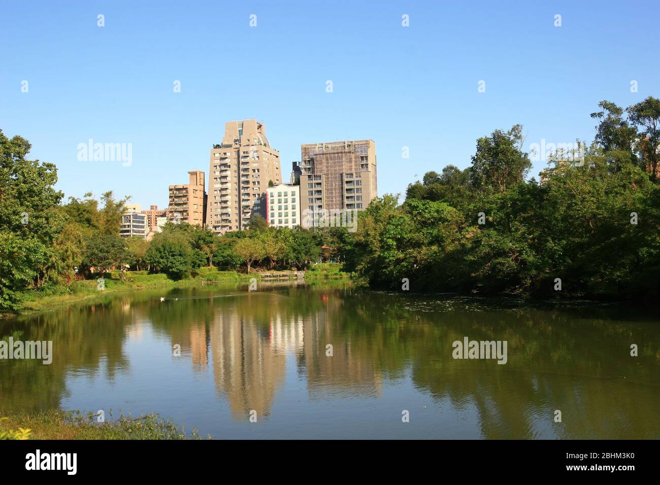 Building and reflection at Daan District at Taipei, Taiwan Stock Photo ...