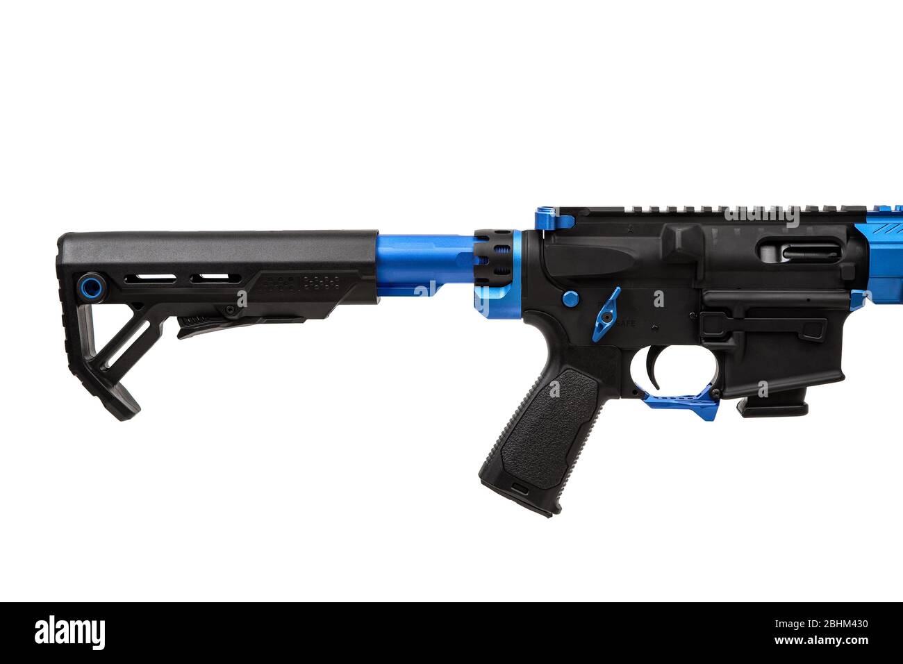 Modern automatic rifle isolated on white background Stock Photo - Alamy