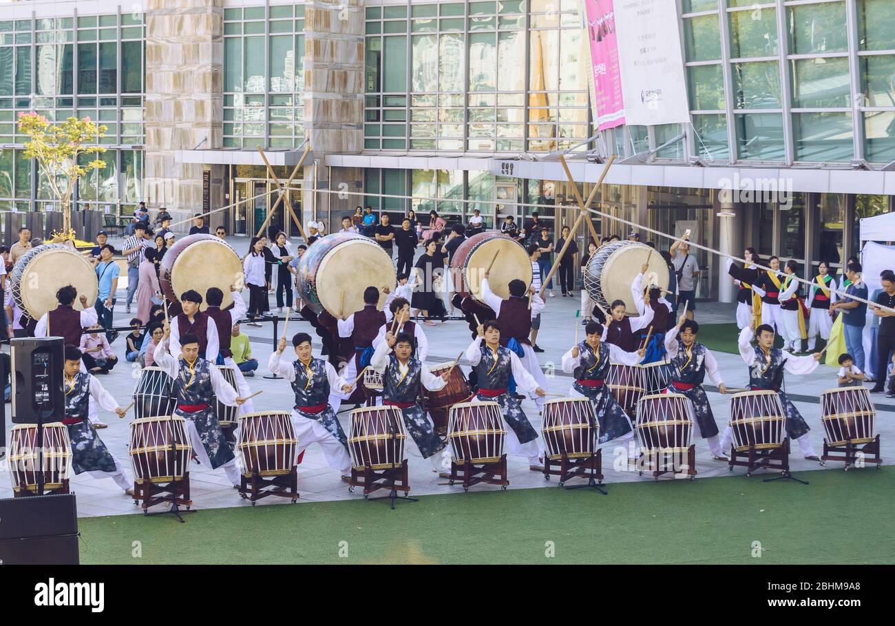 Busan, South Korea, September 13, 2019: performance of korean ...