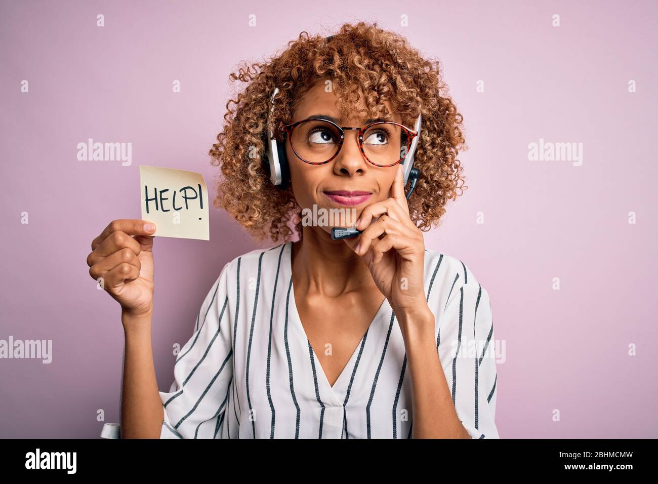 Confused call center agent looking hi-res stock photography and images ...