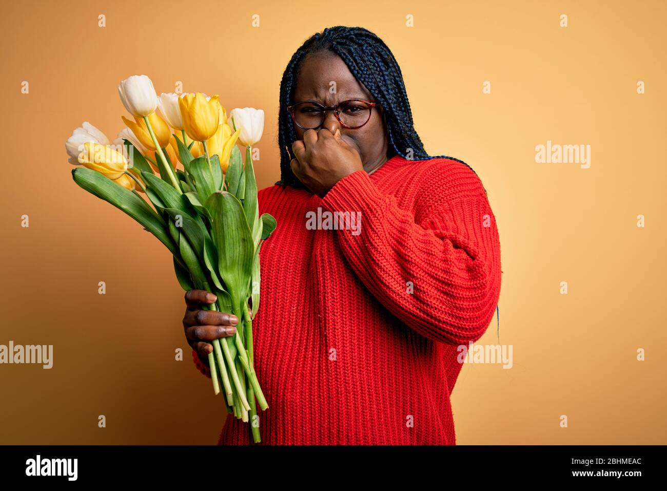 Woman unhappy size of nose hi-res stock photography and images - Alamy