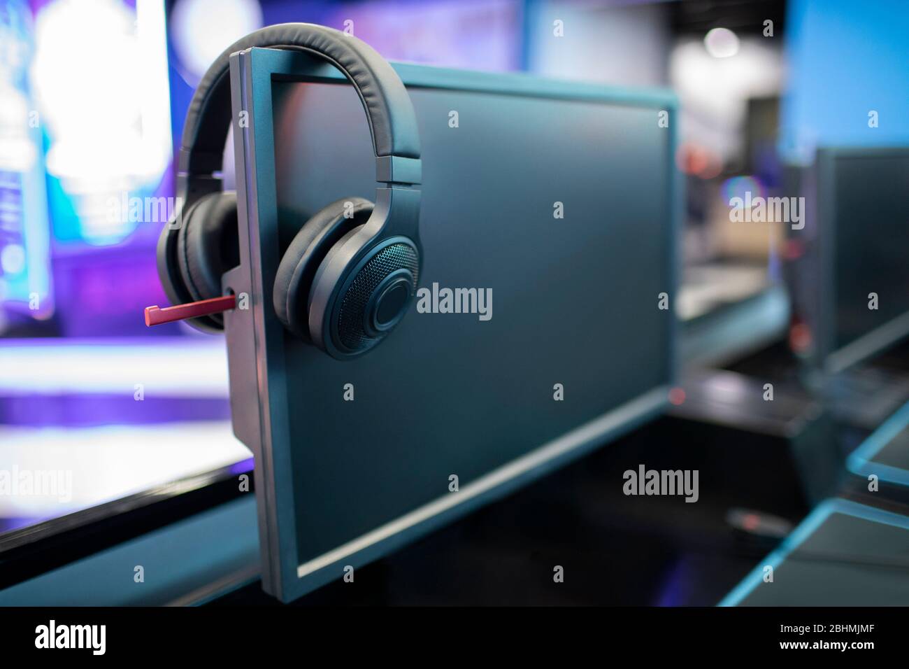 Computers in esports arena Stock Photo - Alamy