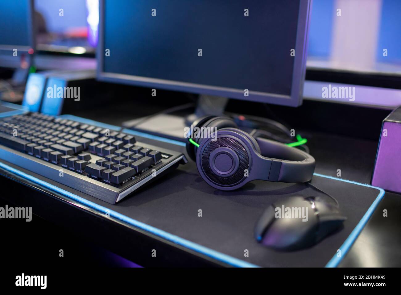 Computers in esports arena Stock Photo - Alamy